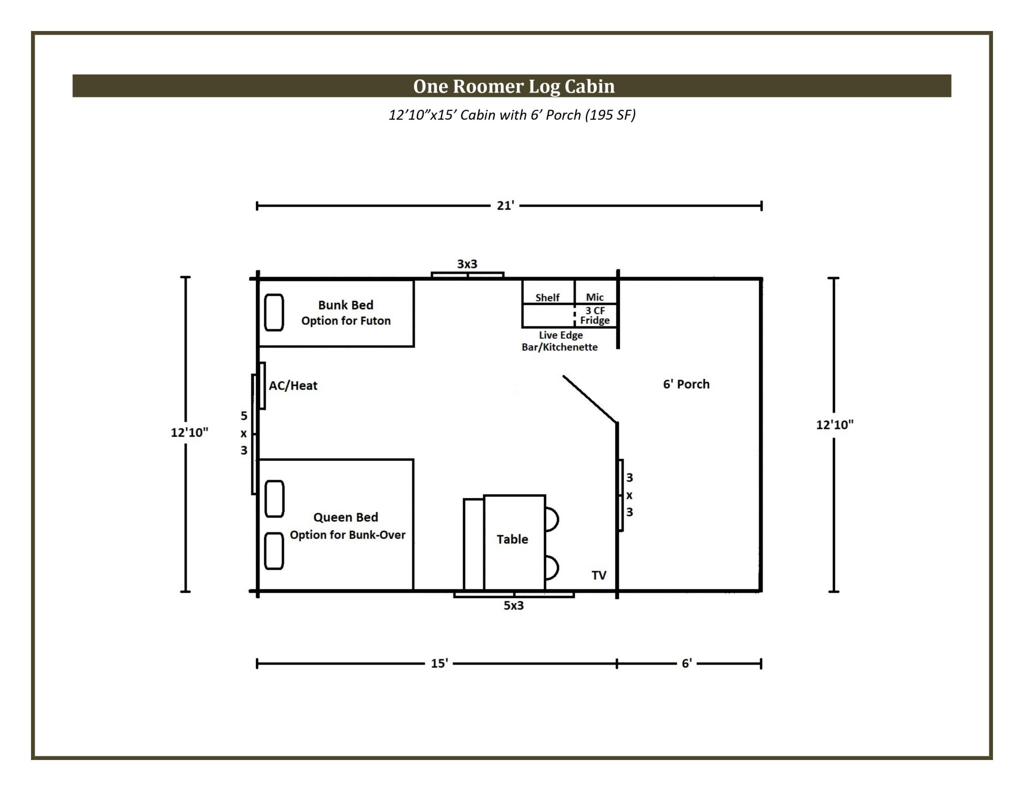 Dry Studio Glamping Cabin – Paradise Park Resort